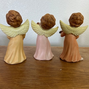 Vintage Homco Set 3 Angel Figurines With Instruments. - Etsy