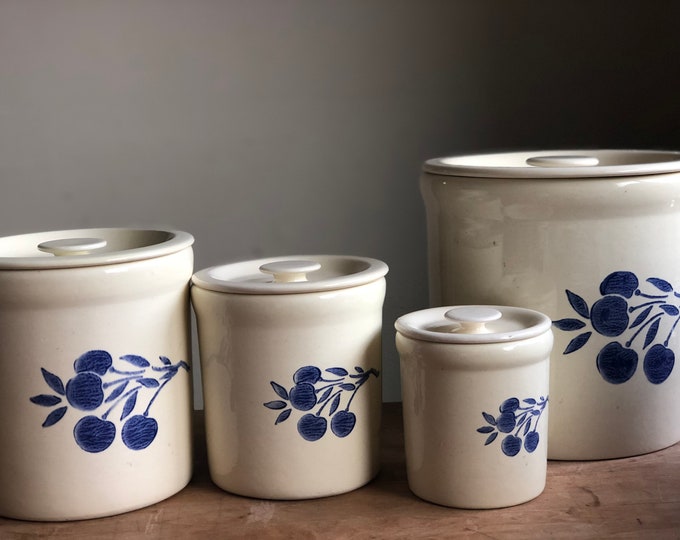 Reservd:vintage Stoneware Cobalt Blue and Cream Crock Set. Geatano ...