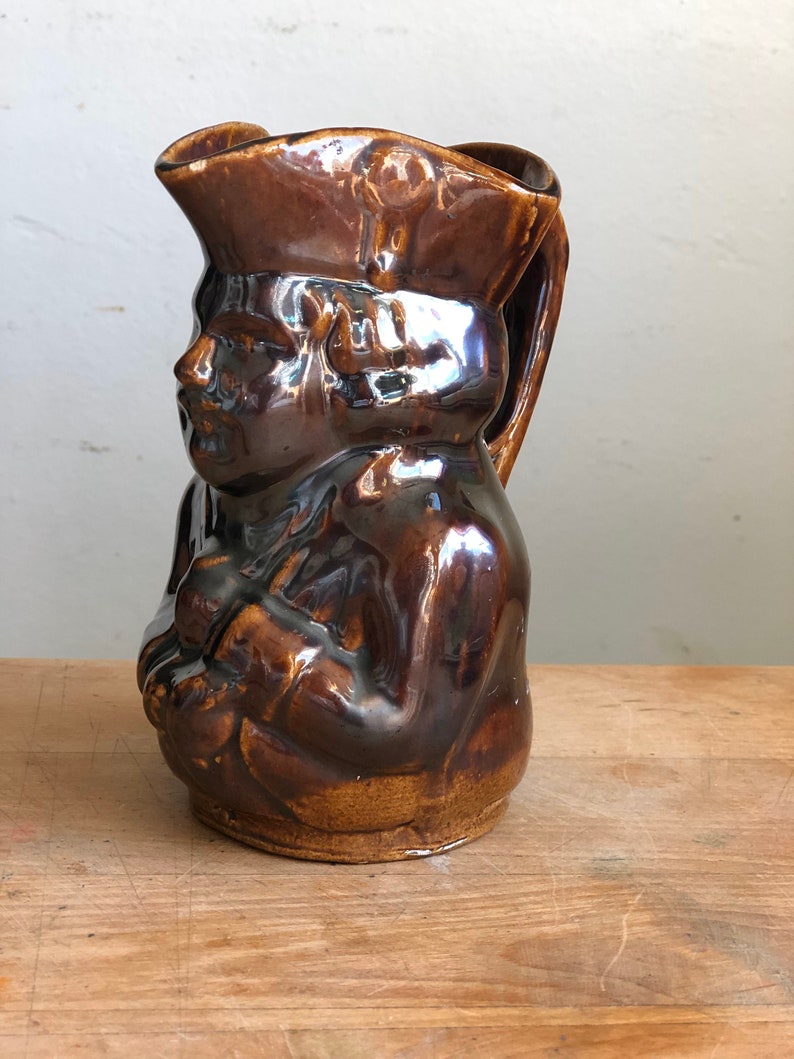 Antique Bennington Pottery Toby Mug Pitcher Rockingham Brown | Etsy