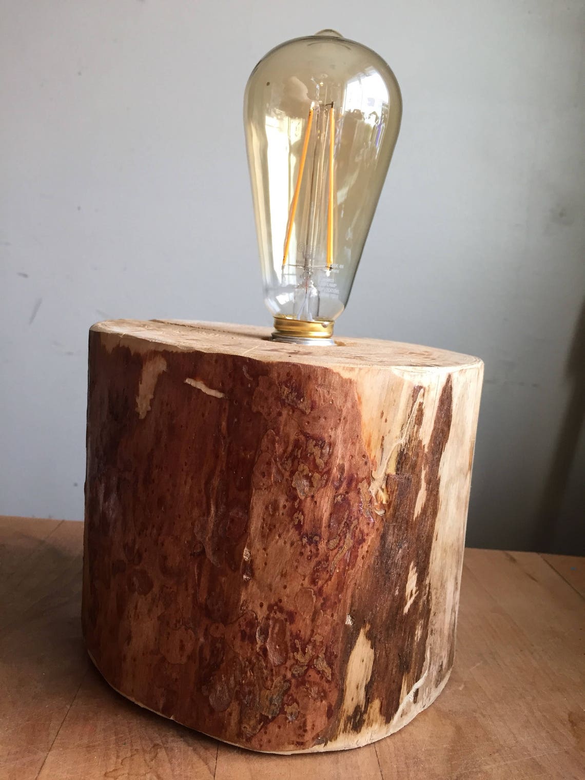 Rustic Wooden Log Lamp/ Cabin Lighting/ Handmade Lamp - Etsy