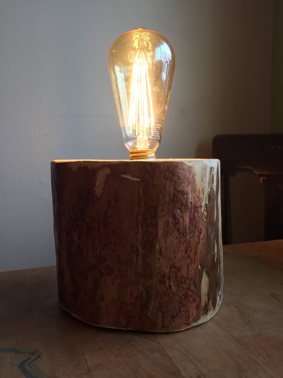 Rustic Wooden Log Lamp/ Cabin Lighting/ Handmade Lamp - Etsy