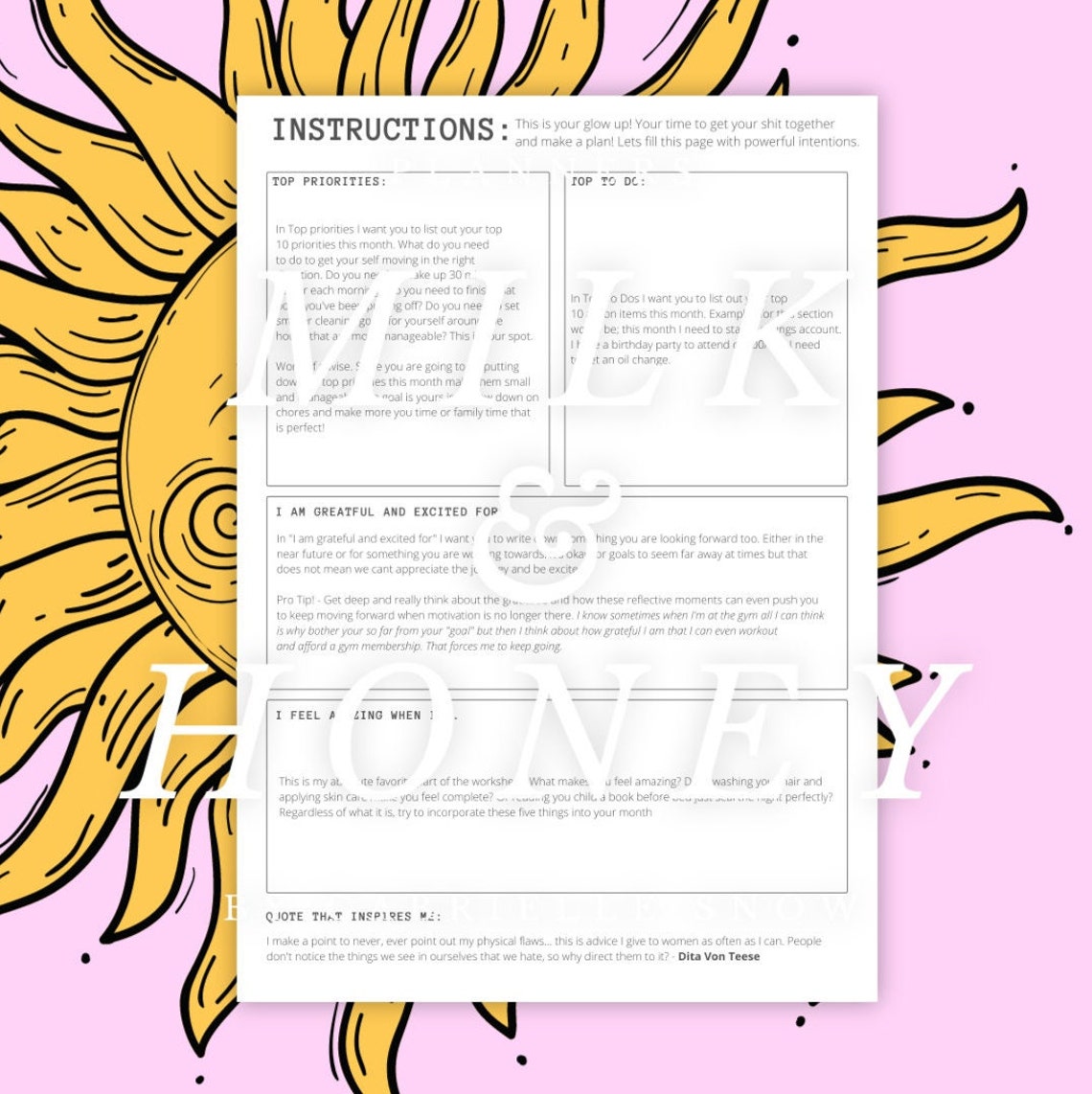 Monthly ***GLOW UP*** Worksheet - Etsy