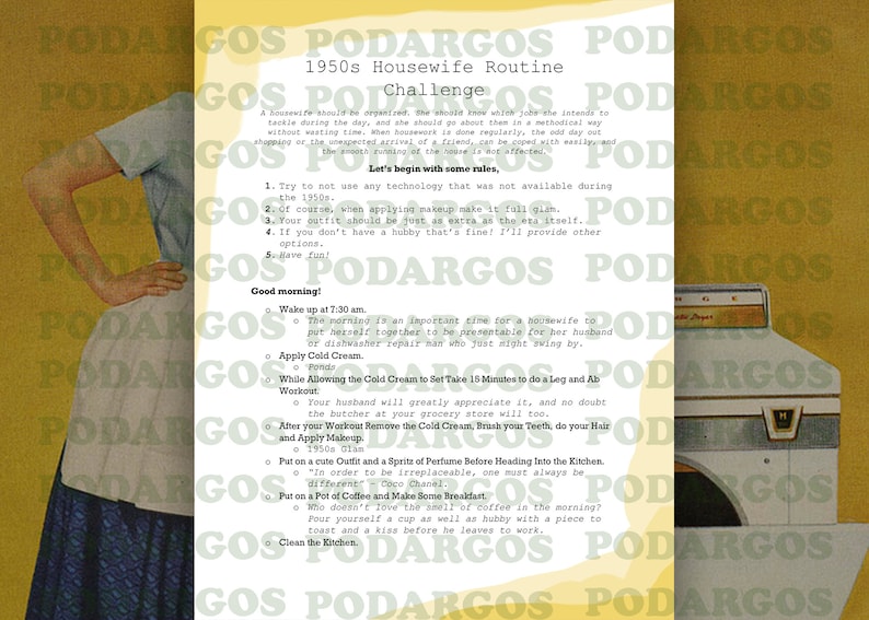 1950s Housewife Routine - Etsy