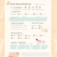 Daily Mental Health Log - Etsy