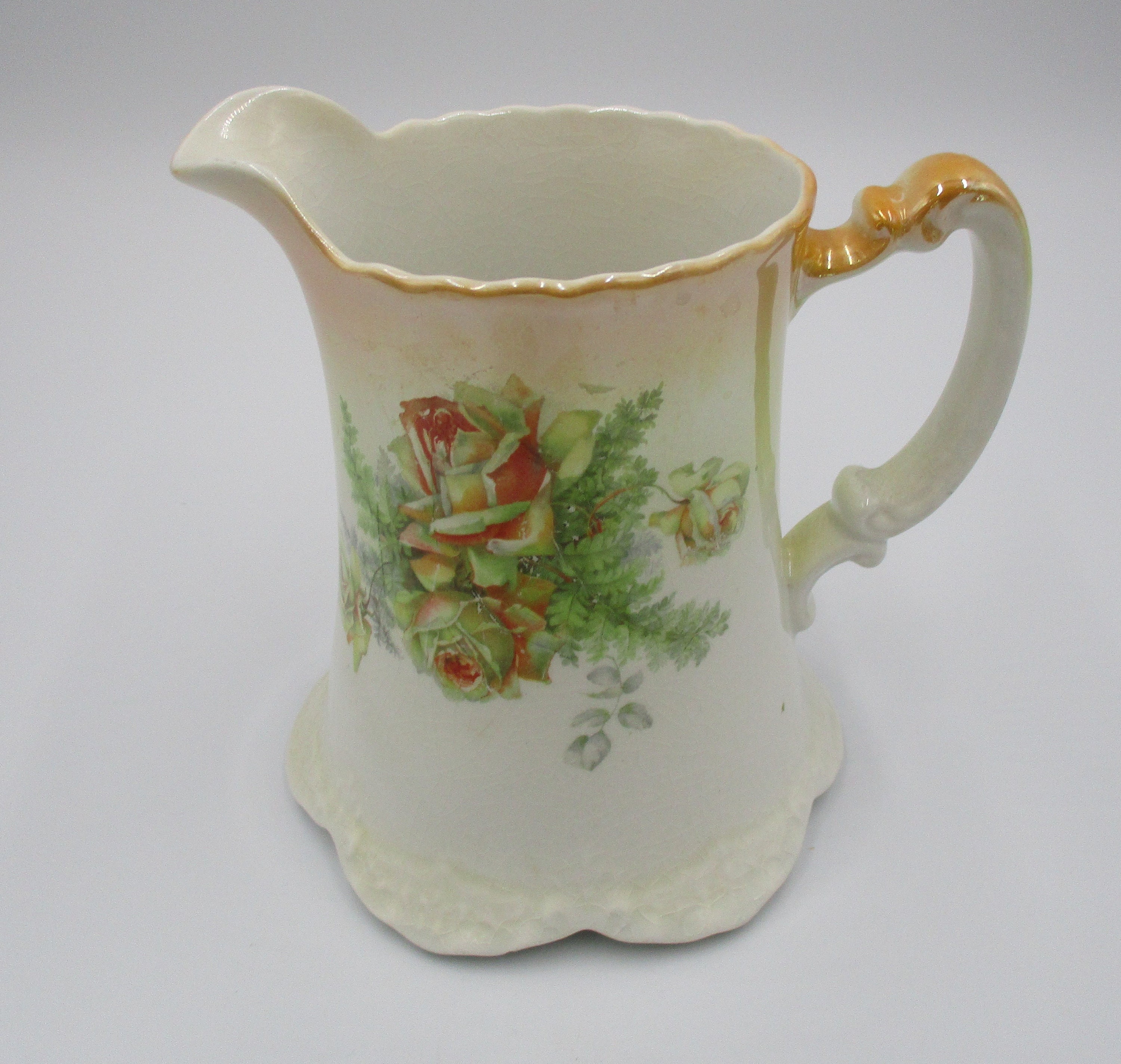 Homer Laughlin Hudson Milk Pitcher Rose Pattern With Peach - Etsy