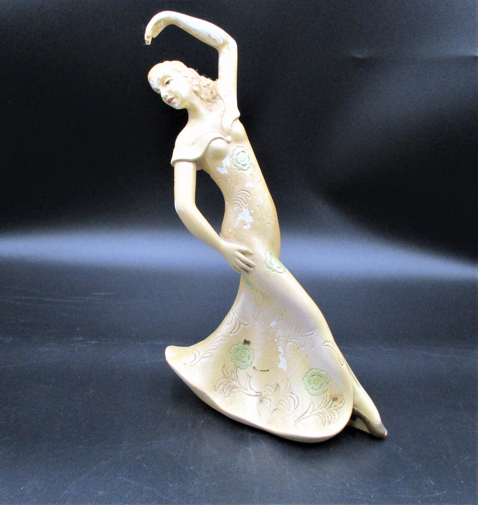 Unique Art Deco Dancing Lady Figurine Paint Over Plaster - Etsy