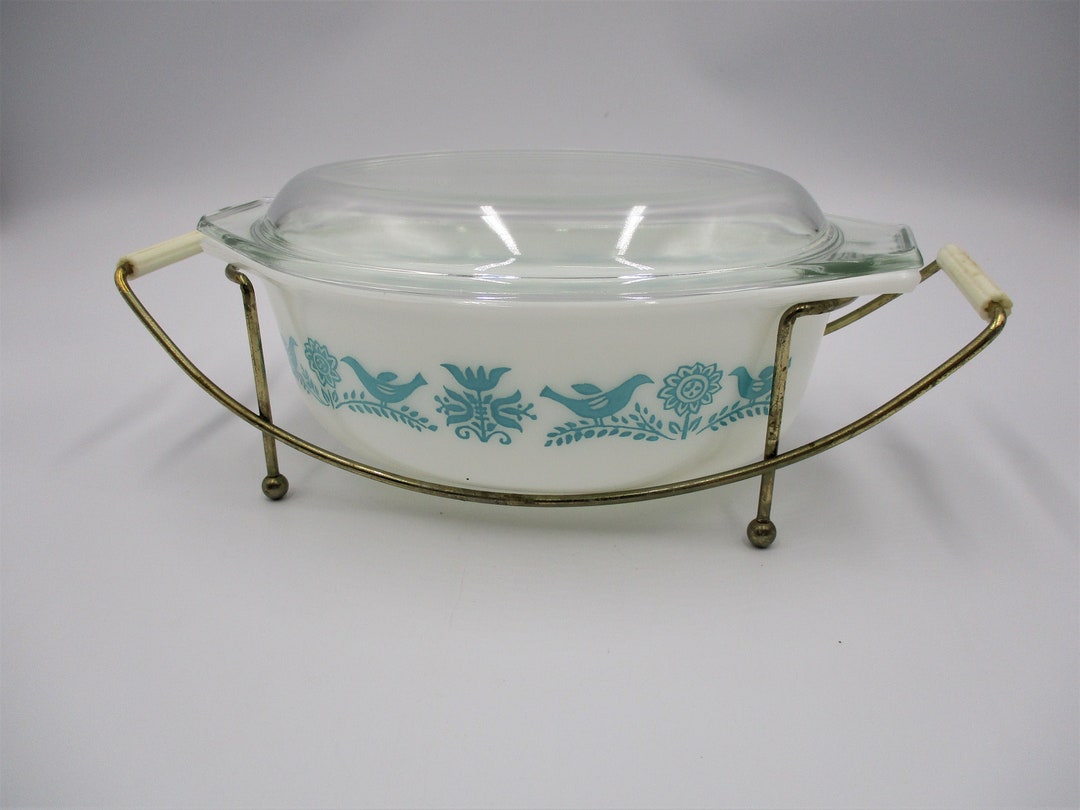 Pyrex Blue Bird Promotional 1 1/2 QT Covered Casserole With Cradle - Etsy