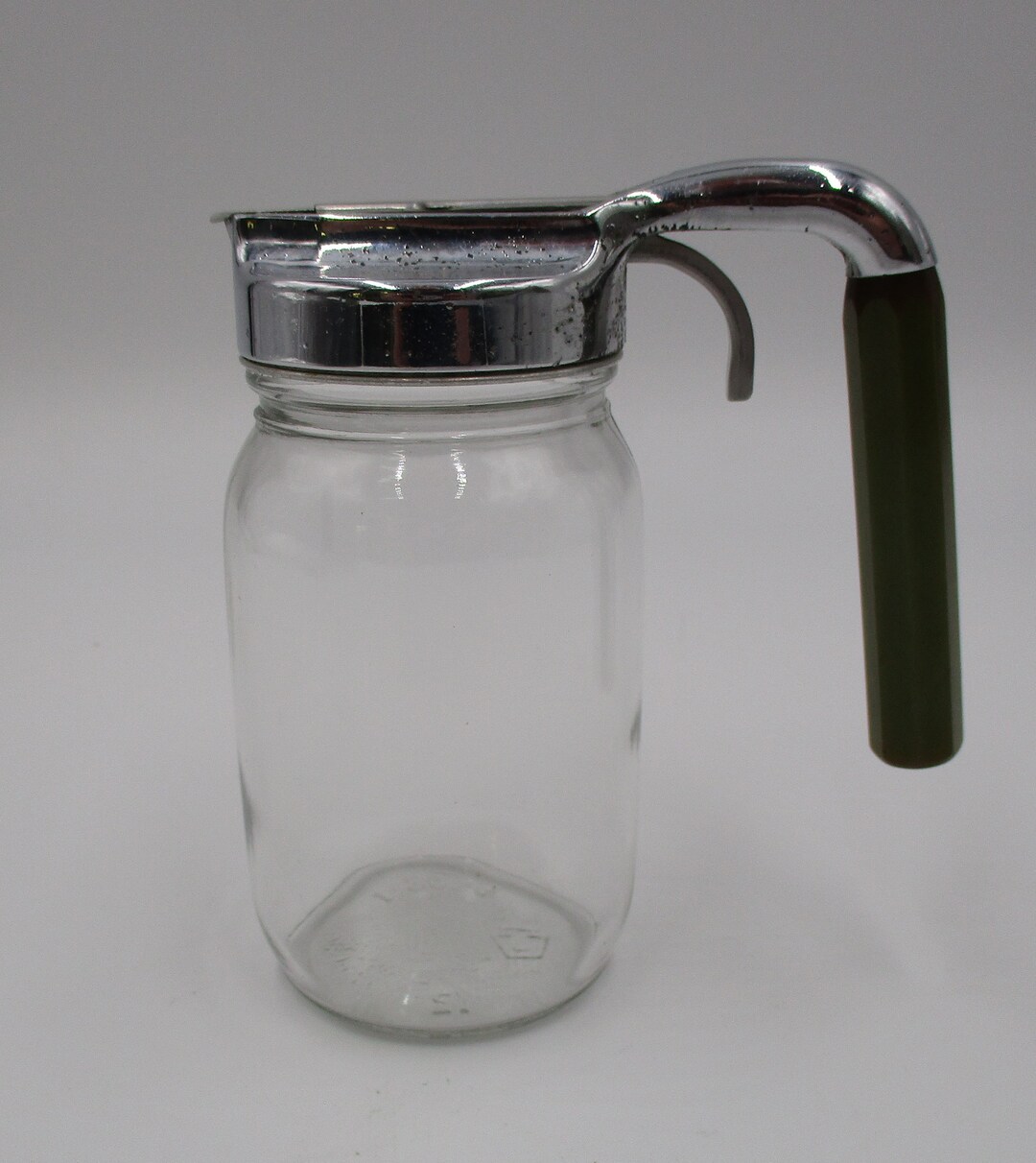Federal Tool Syrup Dispenser With Green Bakelite Handle and Knox Glass ...
