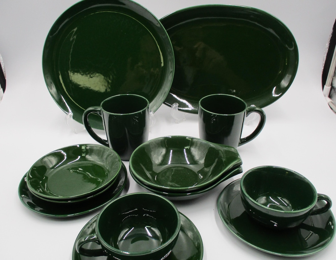 Malibu Modern Forest Green Dinnerware, Hollydale California, Vintage ...