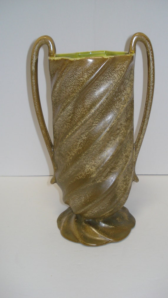 Red Wing Swirl Vase With Double Handles 1376 11 Tall | Etsy