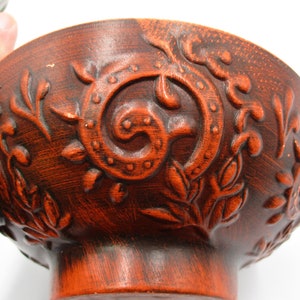 Mid Century Modern Haeger Console Bowl, Oxblood Red Over a Brushed ...