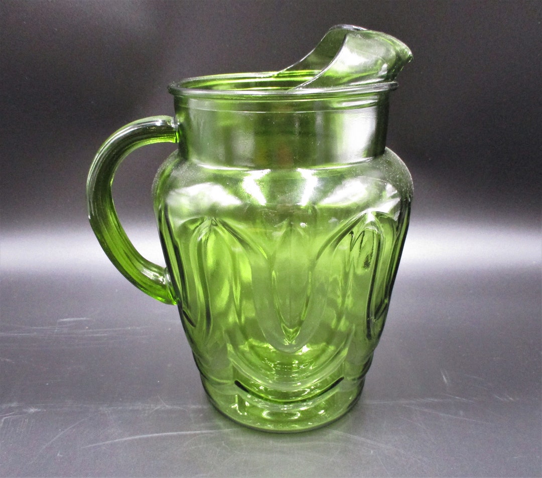 Anchor Hocking Colonial Tulip Avocado Green Water Pitcher - Etsy