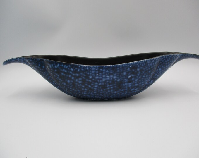 Mid Century Modern Royal Haeger Winged Bowl With Rare Blue Mosaic Glaze ...