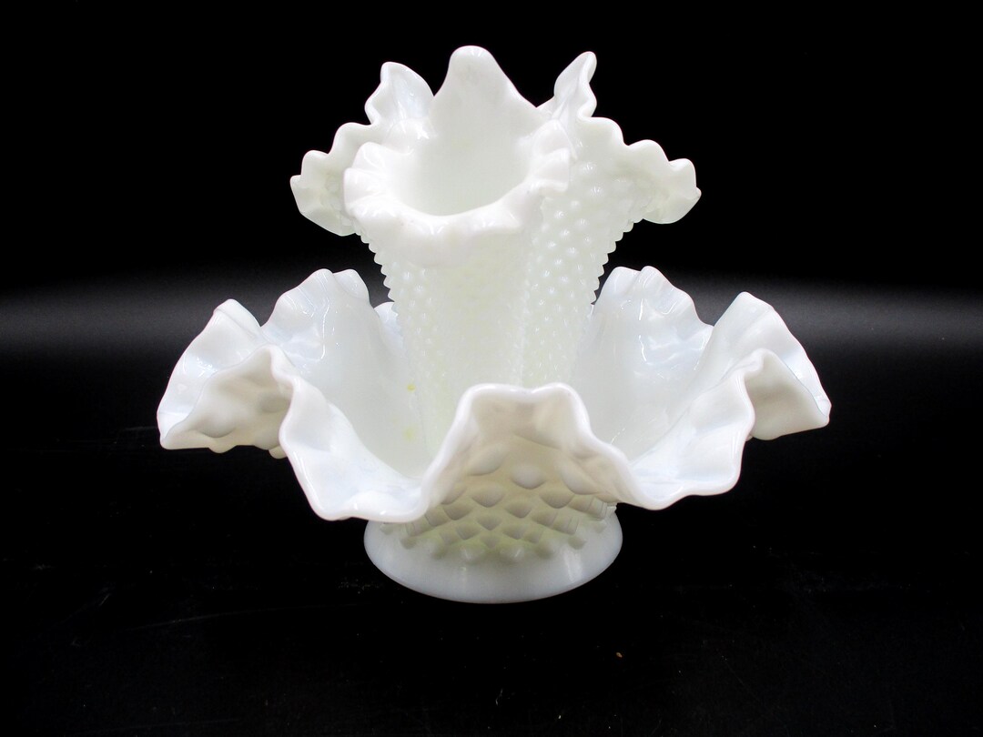Fenton Milk Glass Hobnail Epergne, 6 - Etsy