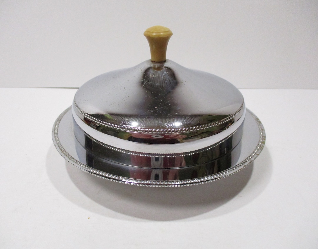 Farber Brothers Krome Kraft Covered Serving Dish With Glass Bowl - Etsy