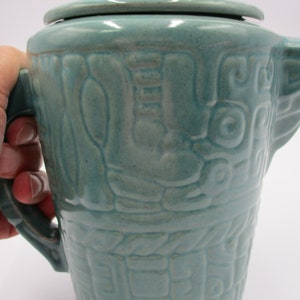 Frankoma Mayan Aztec Turquoise Teapot, Creamer, Sugar, 7A, 7B, and 7T ...