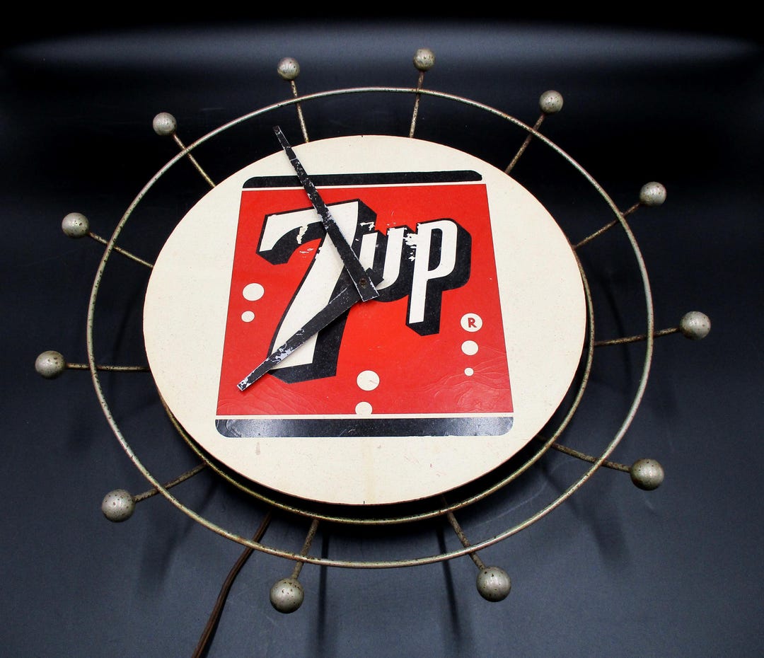 7up Clock, 1950s Starburst Atomic, Works! FREE SHIPPING - Etsy