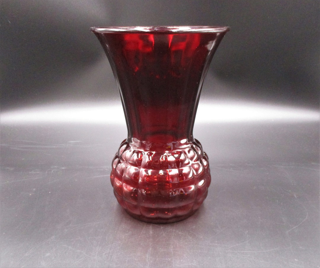 Anchor Hocking Royal Ruby Pineapple Vase, 9" - Etsy