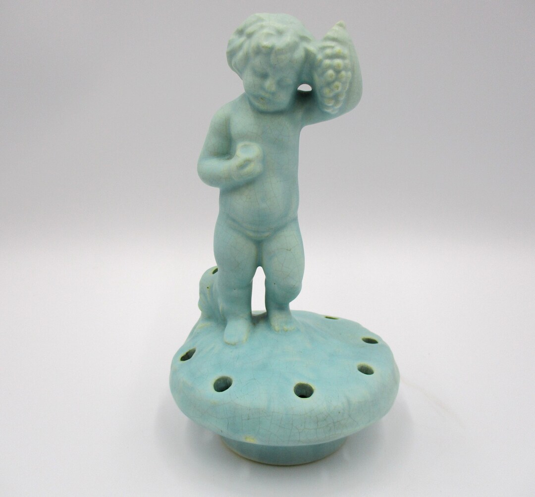Weller Cherub With Grapes, Flower Frog - Etsy