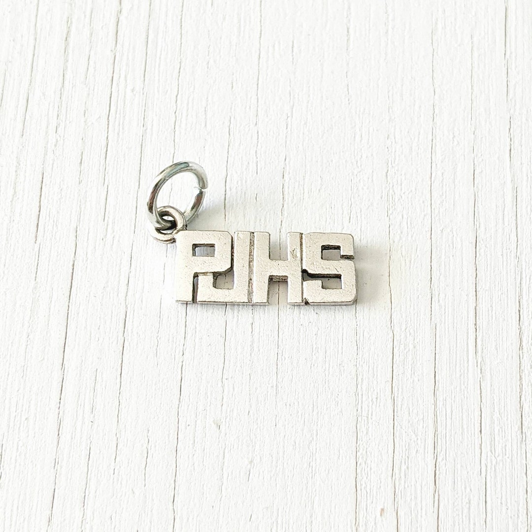 Sterling Silver PJHS Charm | High School Charm | Initials | Pendant ...