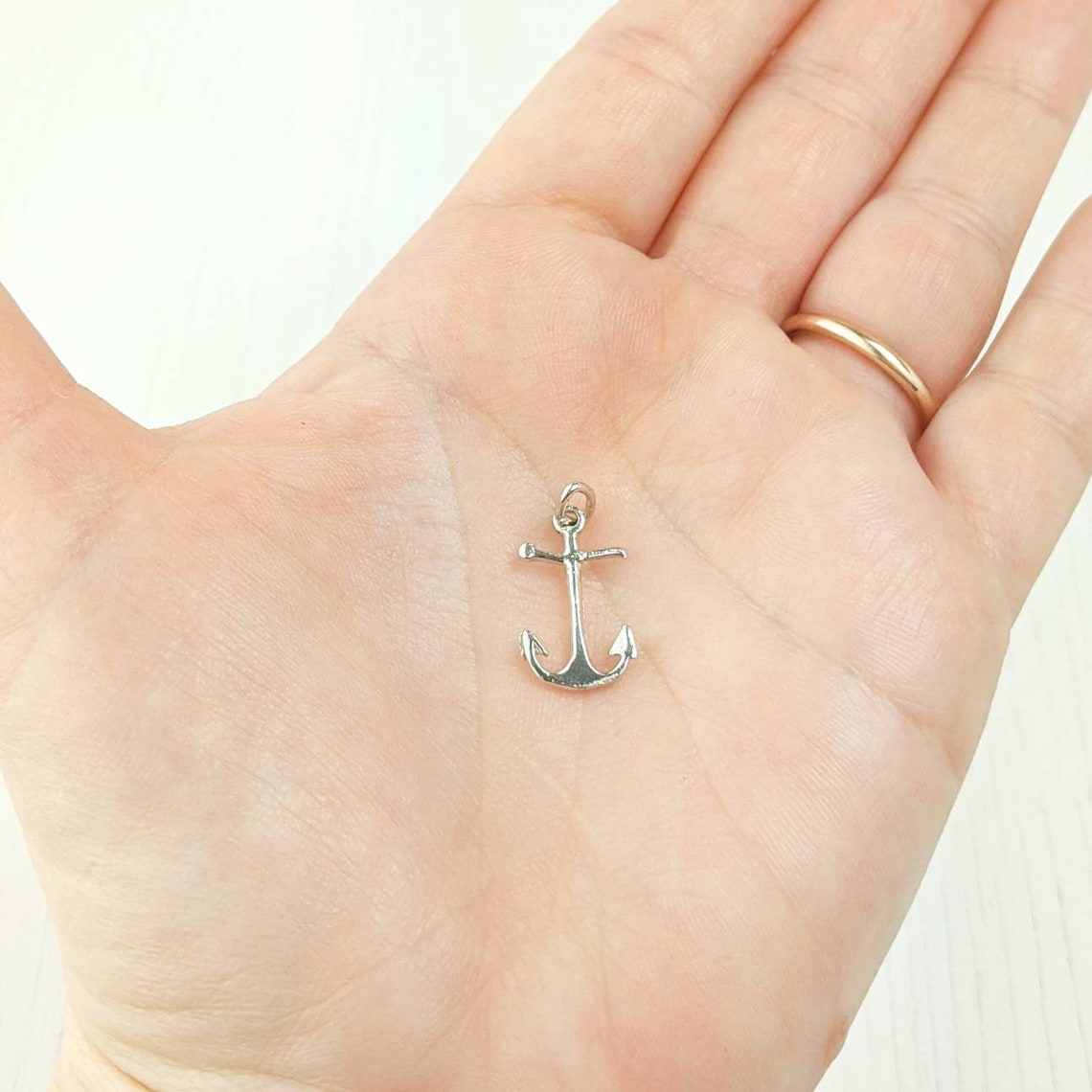 Sterling Silver Anchor Charm Hope Nautical Pendant | Etsy