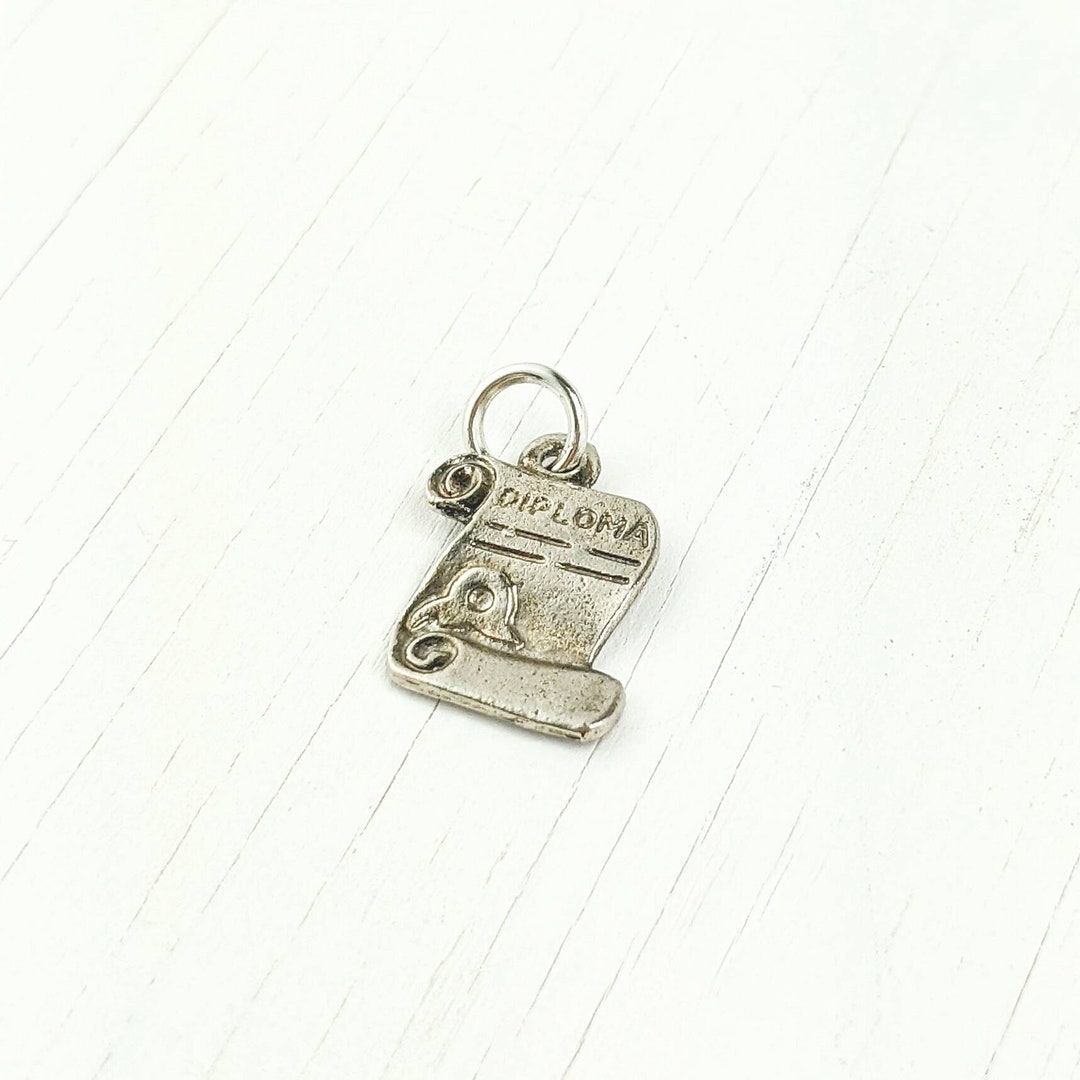 Sterling Silver Diploma Charm | Graduation Charm | Pendant | Vintage - Etsy