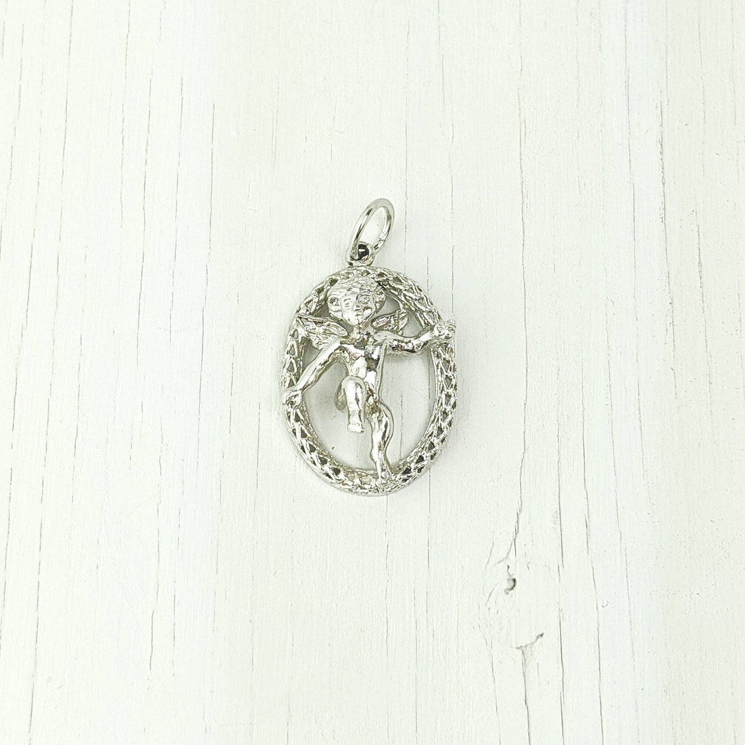 Sterling Silver Cupid Charm | Eros | Cherub | 3D Charm | Pendant ...