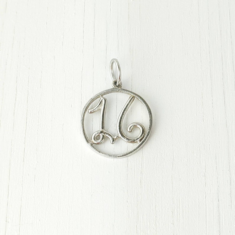Sterling Silver Number 16 Charm Birthday Charm Lucky - Etsy