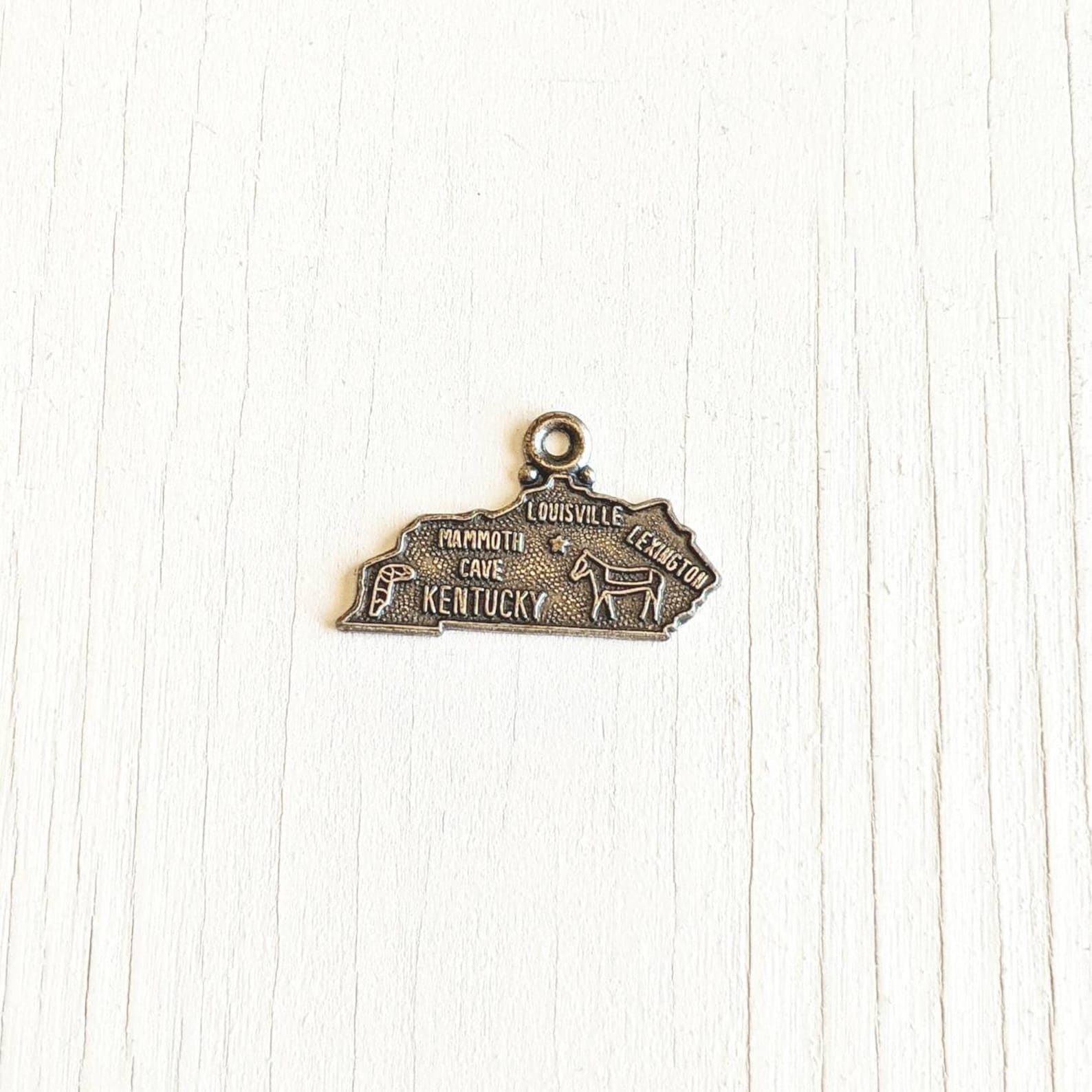 Sterling Silver Kentucky Charm | USA State Charm | Pendant | Vintage - Etsy