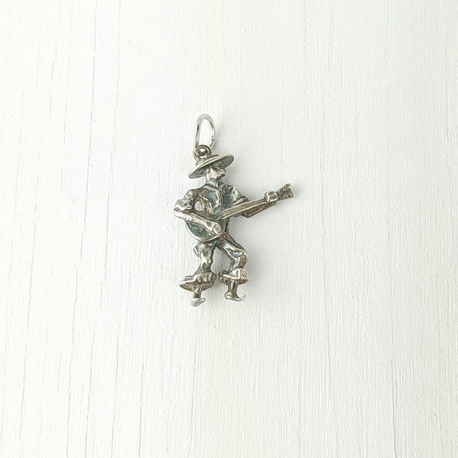 Sterling Silver Country Boy Charm Man Playing Banjo - Etsy