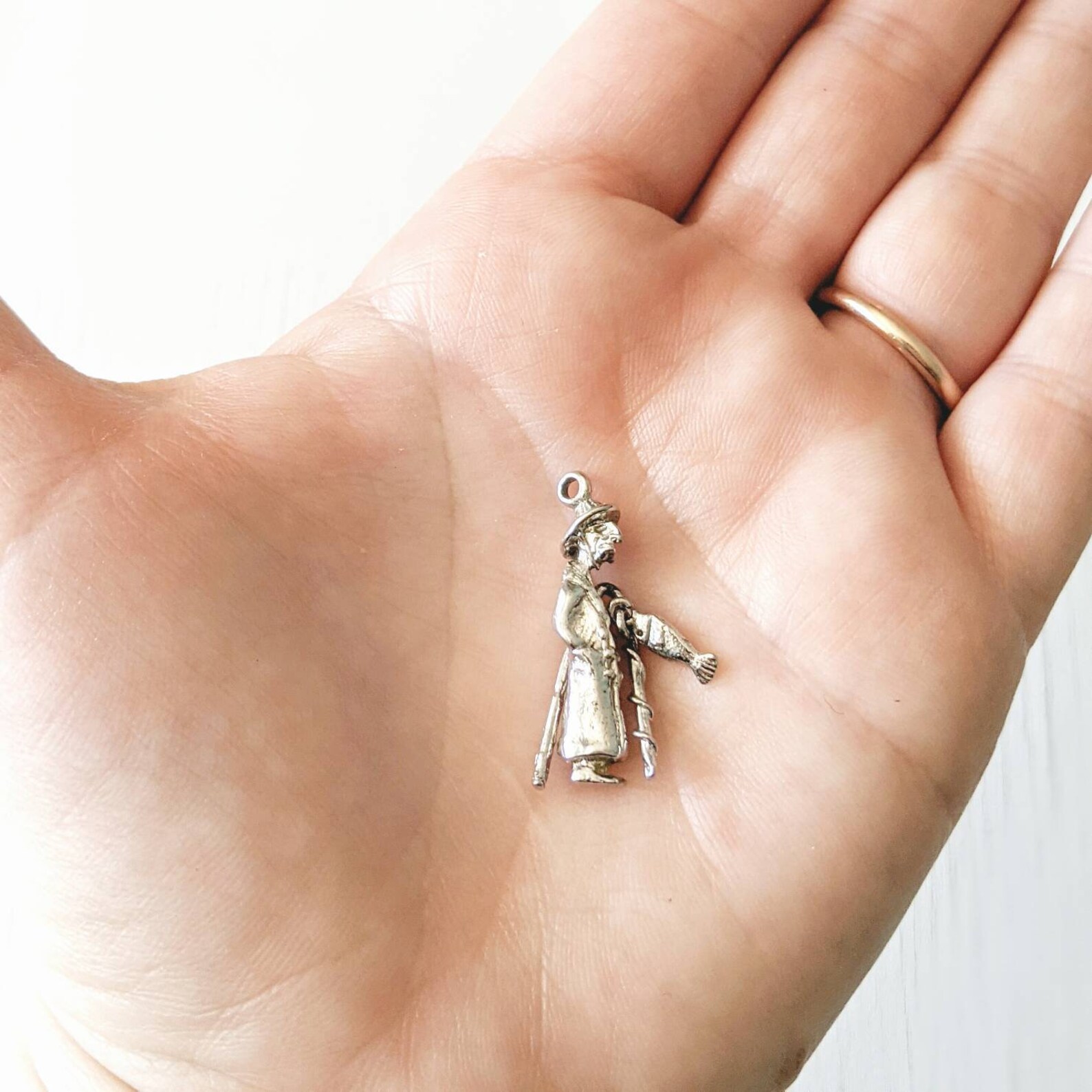 Sterling Silver Fisherman Charm With Caught Fish Charm - Etsy