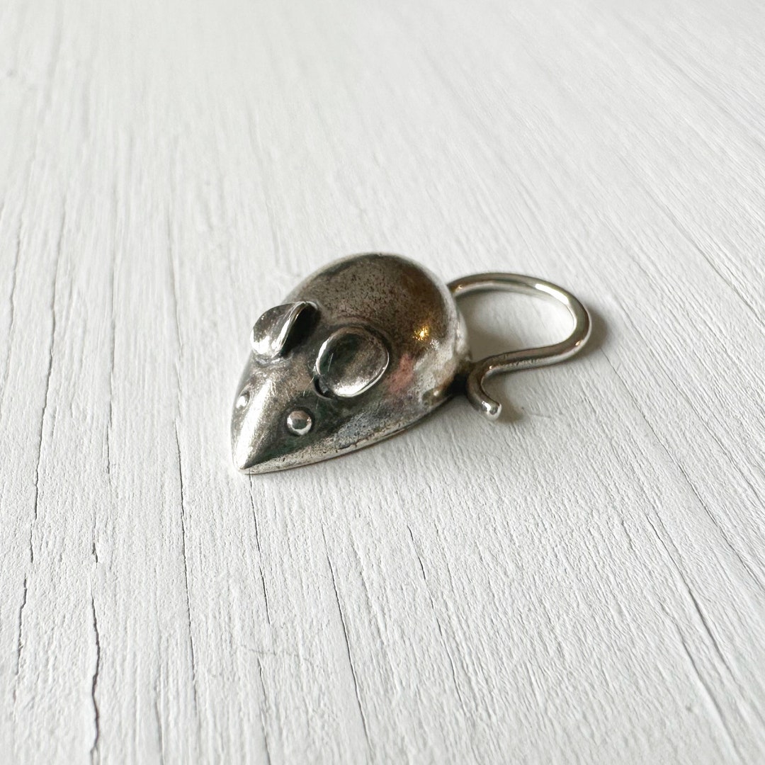 Vintage Mouse Charm Mouse Pendant Sterling Silver Charm Vintage Gifts ...