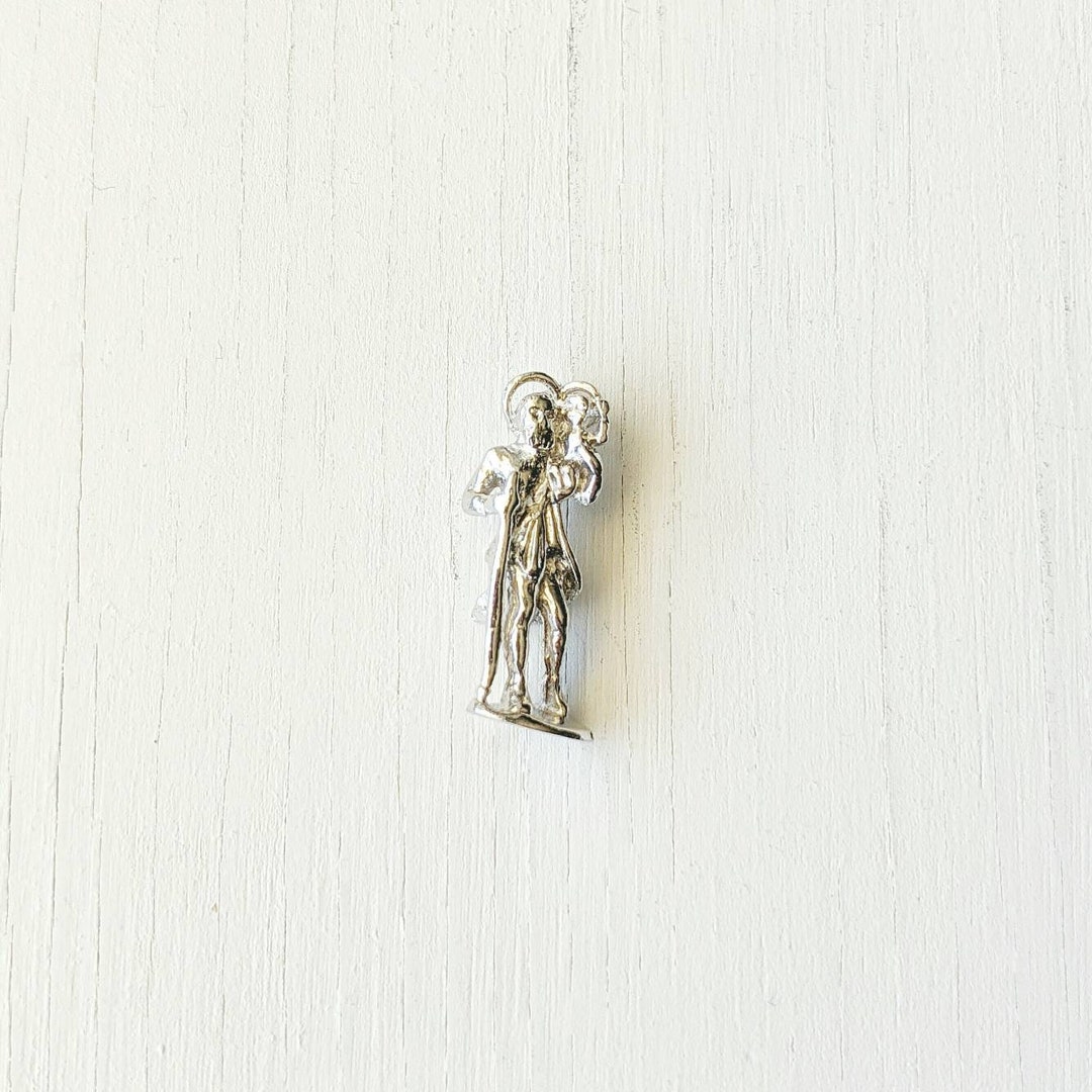 Sterling Silver Saint Christopher Charm 3D Charm Religious Charm ...