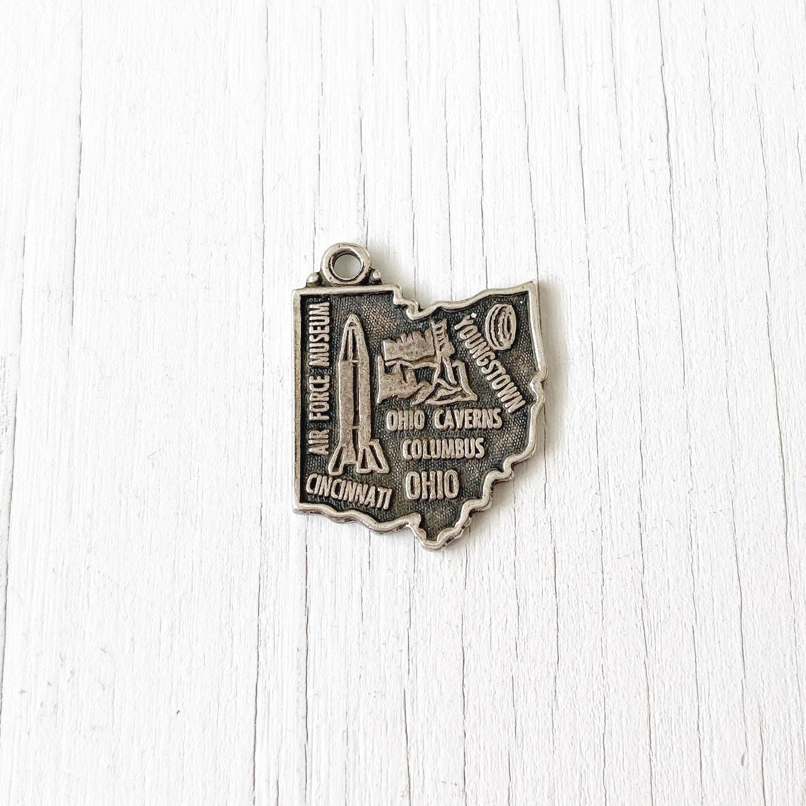 Sterling Silver Ohio Charm USA State Charm Ohio Pendant - Etsy