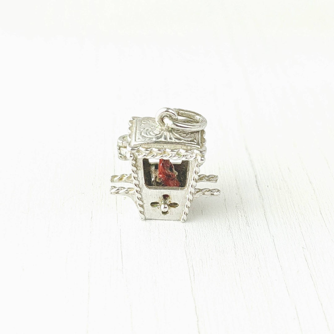 Rare Nuvo Sterling Silver Palanquin Charm: Vintage 3D Mechanical Charm ...