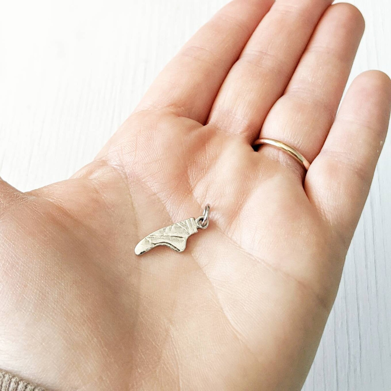 Sterling Silver Ballet Slipper Charm Dainty Charm Pendant | Etsy