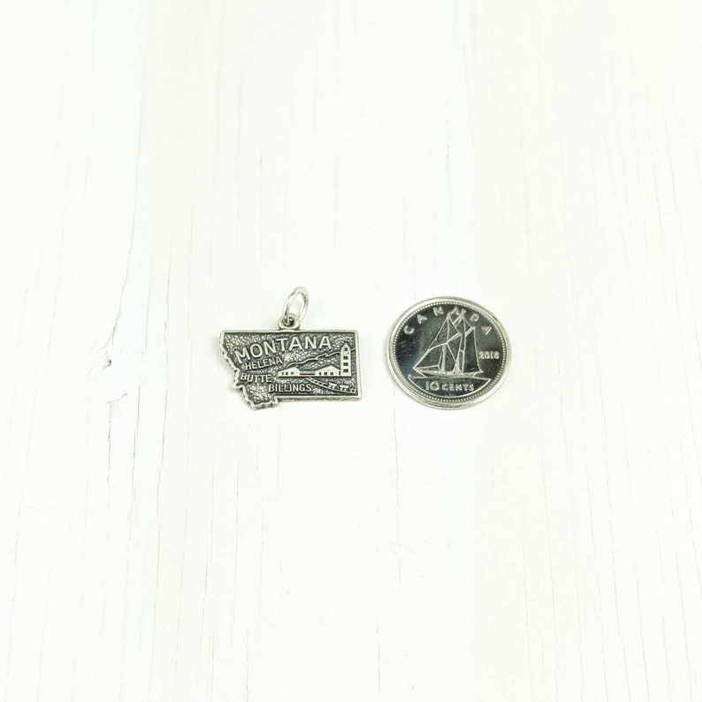 Sterling Silver Montana Map Charm USA Travel Charm - Etsy