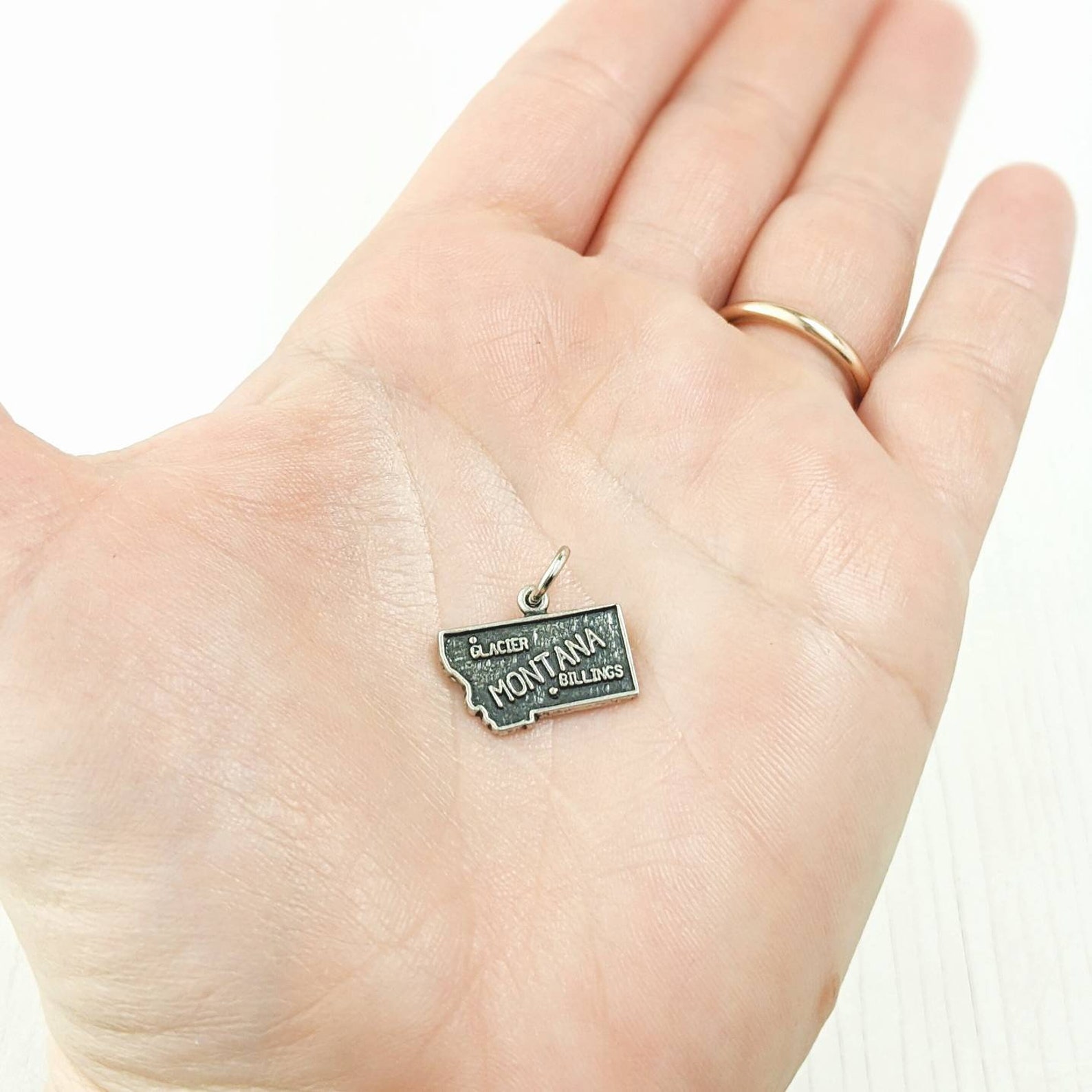Sterling Silver Montana Map Charm Travel Charm Pendant - Etsy