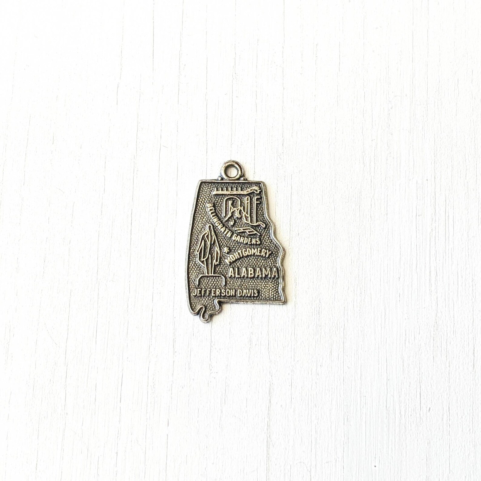 Sterling Silver Alabama State Charm Map Charm Pendant | Etsy
