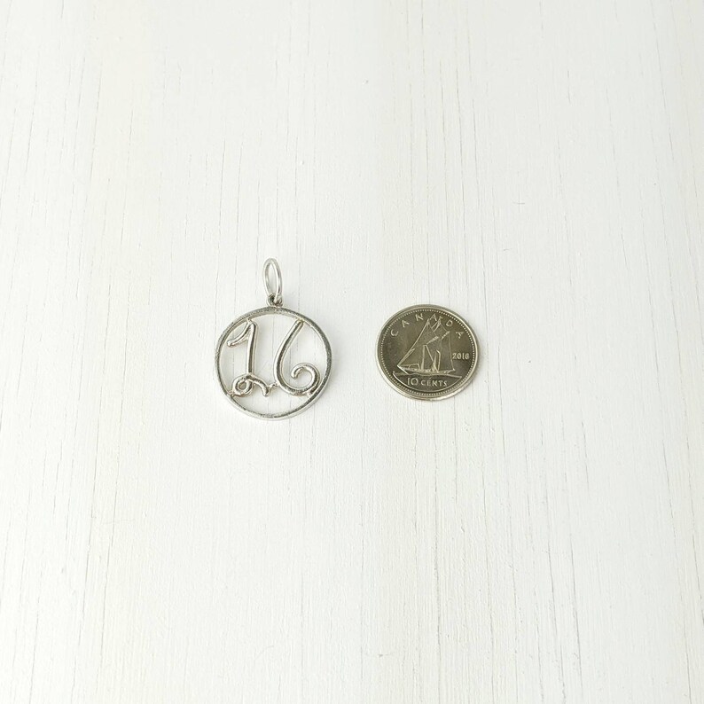 Sterling Silver Number 16 Charm Birthday Charm Lucky - Etsy