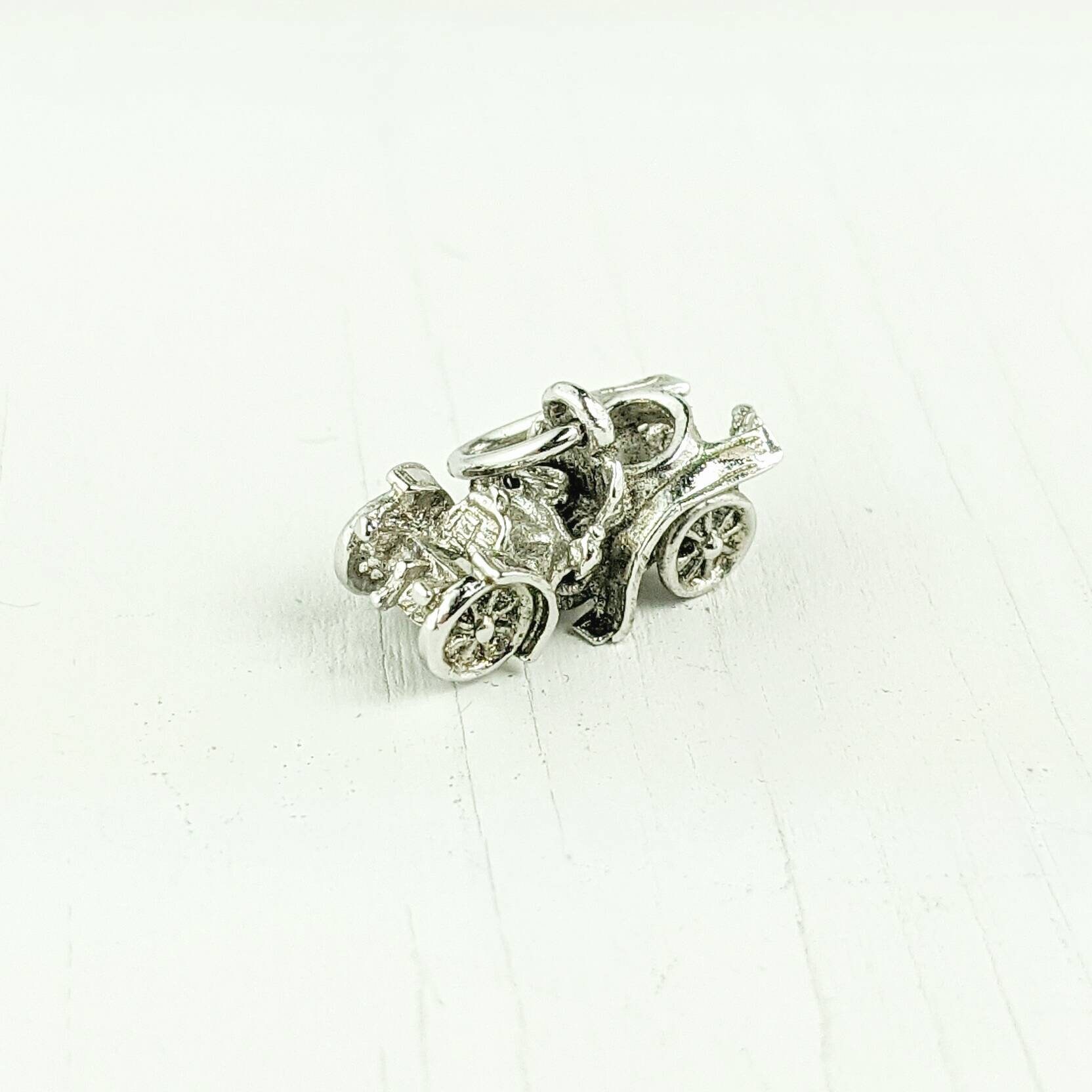 Sterling Silver Antique Style Car Charm Roaster 3D Charm - Etsy
