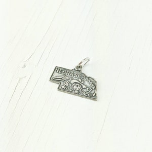 Sterling Silver Nebraska Charm | State Map Charm | Pendant | Vintage - Etsy