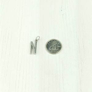 Sterling Silver Letter N Charm Initial Pendant Block - Etsy