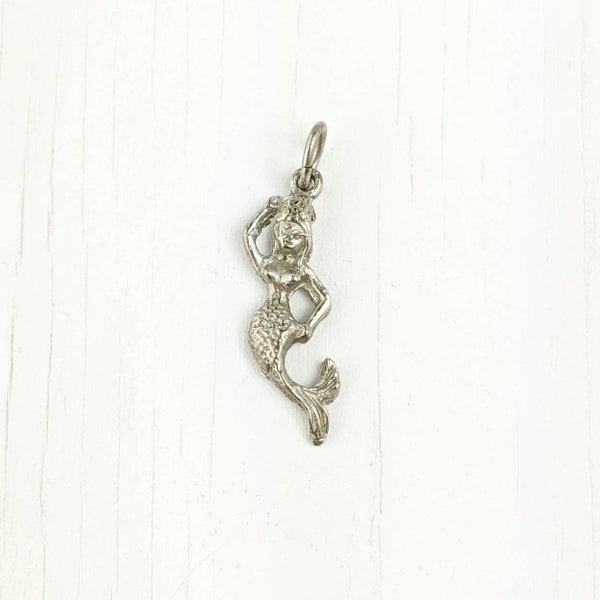 Sterling Silver Mermaid Charm - Etsy