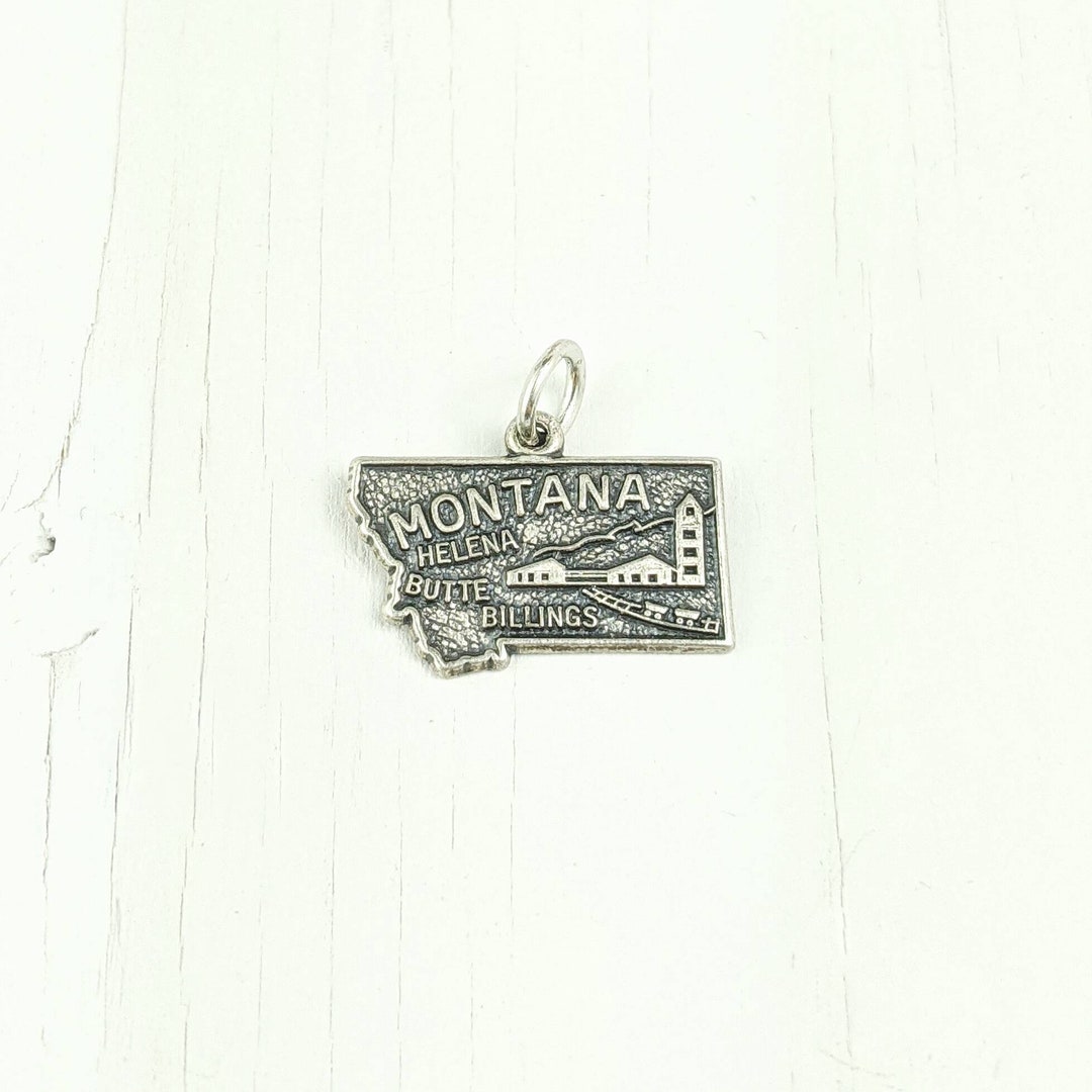 Sterling Silver Montana Map Charm | USA | Travel Charm | Pendant ...