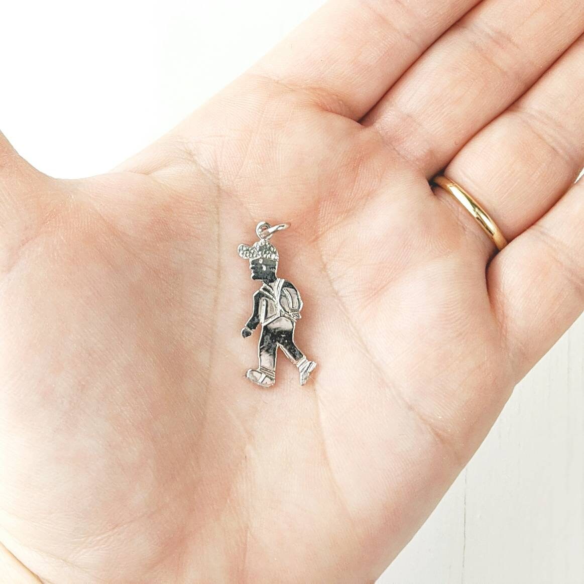 Sterling Silver Boy Charm | Schoolboy | First Day If School | Pendant ...