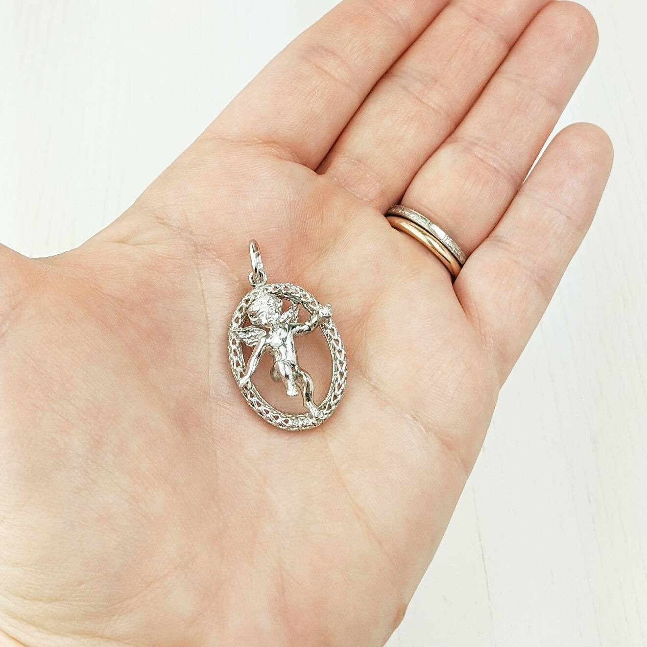 Sterling Silver Cupid Charm Eros Cherub 3D Charm - Etsy