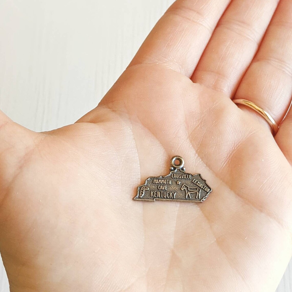 Sterling Silver Kentucky Charm | USA State Charm | Pendant | Vintage - Etsy
