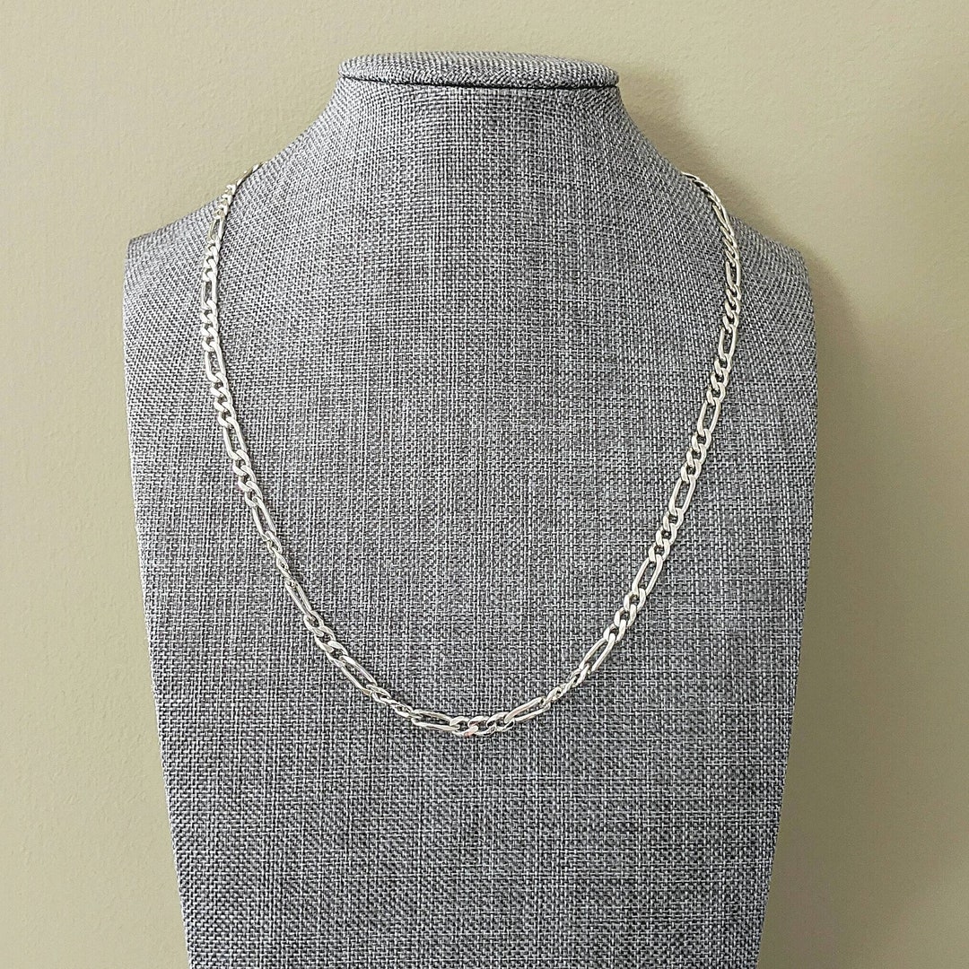 Thick Sterling Silver Figaro Style Chain Necklace | 18" | Unisex ...