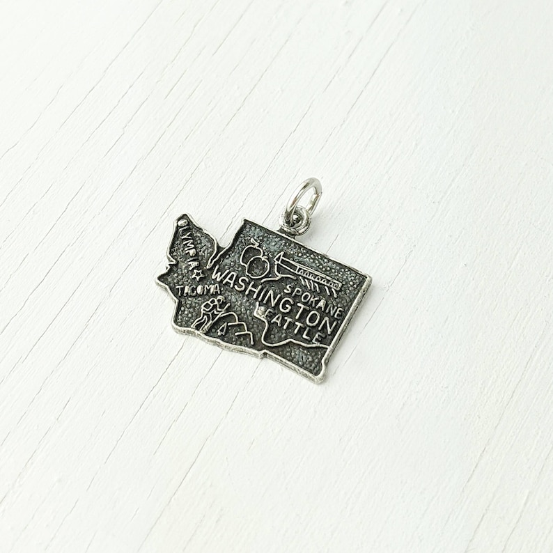 Sterling Silver Washington Charm United States Travel - Etsy